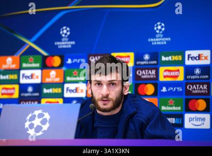 Paris Saint-Germain's Khvicha Kvaratskhelia in action during the UEFA ...