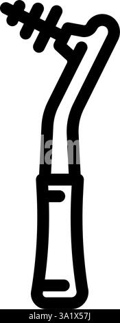 interdental brush orthodontist line icon vector illustration Stock ...