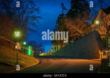 Gottweig monastery with blue hour in winter morning in village Furth ...