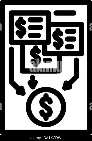 income sources budget planning line icon vector illustration Stock ...