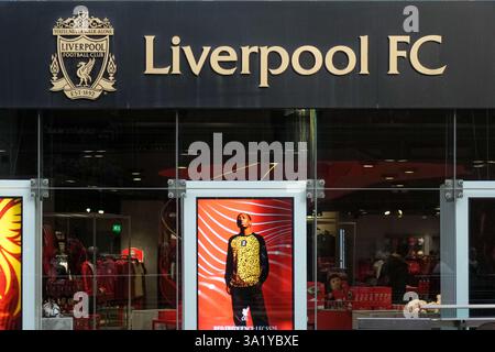 Liverpool FC store front, Liverpool ONE, Liverpool, England, UK Stock ...