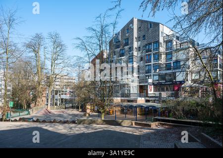 Buildings of the Saint Luc hospital campus in Woluwe Saint Lambert ...