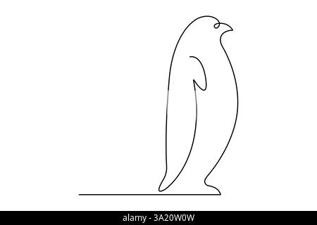 Penguin continuous one line art drawing of vector Stock Vector Image ...