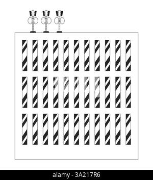 Modern communication hub building with antennas 2D cartoon object Stock ...