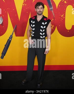 Evan Hengst arrives at the premiere of "Novocaine" on Monday, March 10 ...