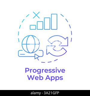 Progressive web apps blue gradient concept icon Stock Vector Image ...
