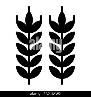 Wheat, grain, plant icon in modern style for website mobile logo app UI ...