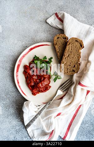 Hungarian lecho with paprika bell pepper and tomato Stock Photo - Alamy