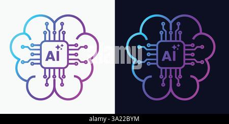 Brain Artificial intelligence icons Ai, brain, tech chip Stock Vector ...