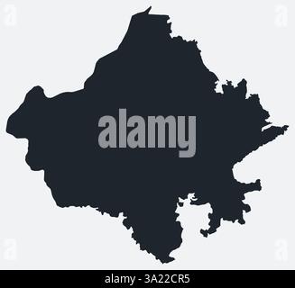 Rajasthan map of Indian state. Rajasthan map vector illustration ...