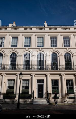 Stuccoed terraced houses by the architect John Nash in Park Crescent ...