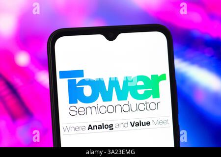 In this photo illustration, the Tower Semiconductor company logo is ...