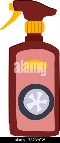 alloy wheel cleaner cartoon vector illustration Stock Vector Image ...