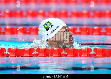 Brazil's Gabriel Geraldo Dos Santos Araujo during the Men's 150m ...