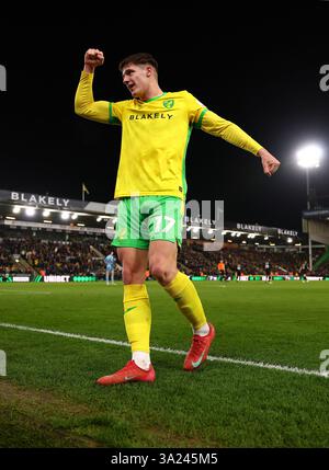 Ante Crnac of Norwich City celebrates with teammates the teams second ...