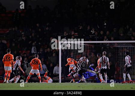 Alassana Jatta of Notts County heads over the bar during the Sky Bet ...