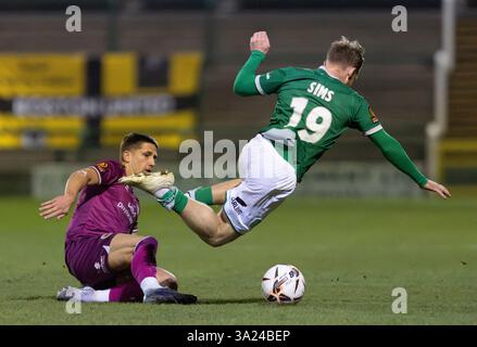 Josh Sims of Yeovil Town during the National League match at Huish Park ...