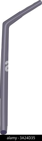 hygienic stainless steel straw cartoon vector illustration Stock Vector ...