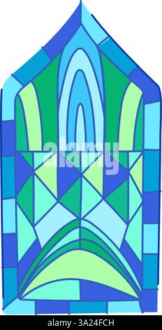 tiffany stained glass cartoon vector illustration Stock Vector Image ...
