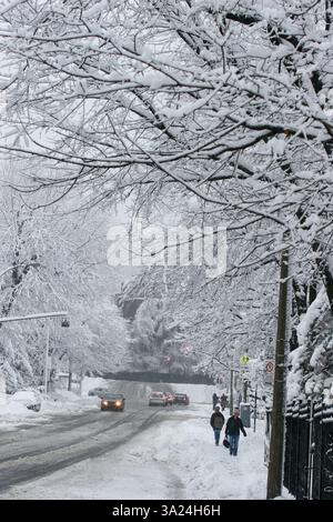 Snow storm Westmount, Quebec, Canada Stock Photo - Alamy