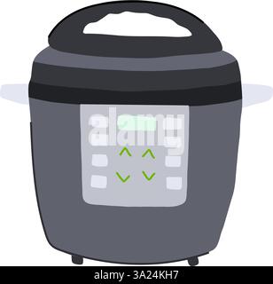 vegetables slow cooker cartoon vector illustration Stock Vector Image ...