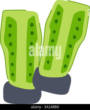 training shin guards cartoon vector illustration Stock Vector Image ...