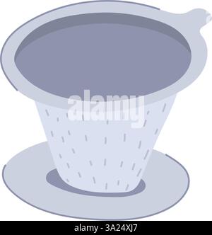 brew reusable coffee filter cartoon vector illustration Stock Vector ...