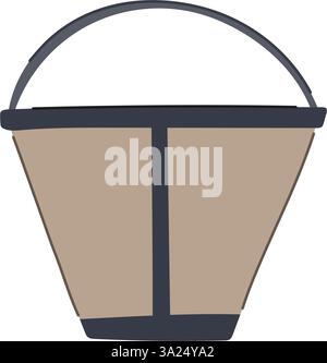 brew reusable coffee filter cartoon vector illustration Stock Vector ...