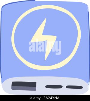 compact power bank wireless cartoon vector illustration Stock Vector ...