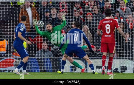 Paris Saint-Germain's goalkeeper Gianluigi Donnarumma makes a save ...