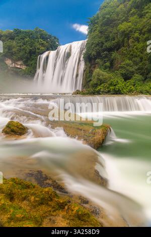 Baishui river in Huangguoshu waterfalls (Yellow-fruit tree waterfalls ...