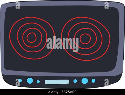 burner introduction cooktop cartoon vector illustration Stock Vector ...
