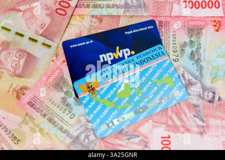 Indonesian tax card (Kartu NPWP) and identity card on Indonesian ...