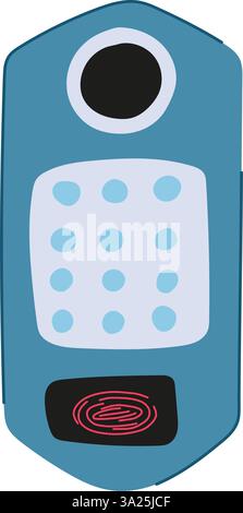 modern fingerprint door lock cartoon vector illustration Stock Vector ...