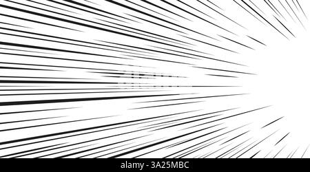 Comic speed lines radiating from border on white background. Black ...