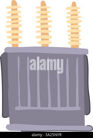 impedance electrical transformer cartoon vector illustration Stock ...