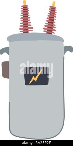 cooling electrical transformer cartoon vector illustration Stock Vector ...
