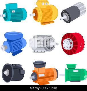 brushless electric motor cartoon vector illustration Stock Vector Image ...
