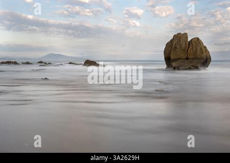 Bidart (south-western France): the beach, the town and the Rhune river ...