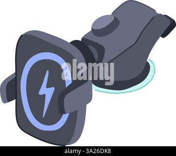 portable car charger wireless cartoon vector illustration Stock Vector ...