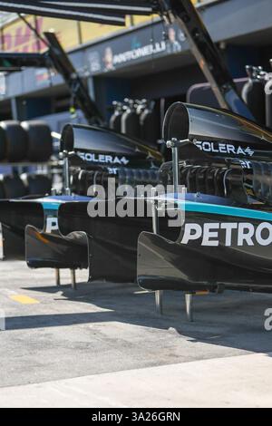 MELBOURNE, AUSTRALIA - MARCH 12: Mercedes F1 Car’s parts during ...