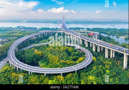 Aerial view of Runyang Bridge, Jiangsu Province, China Stock Photo - Alamy
