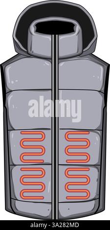 outdoor vest heated cartoon vector illustration Stock Vector Image ...
