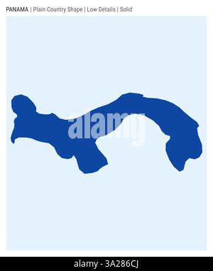 Panama plain country map. Low details. Outline style. Shape of Panama ...