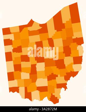 Map of Ohio with counties. Just a simple state border map with county ...