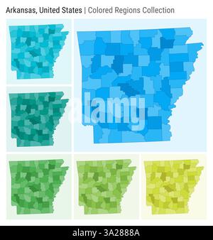 Arkansas states map shape with green forest natural animal and icon ...