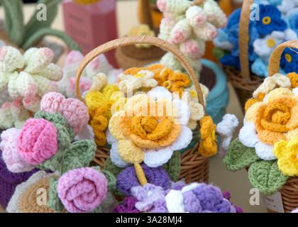 Beautiful bouquets made of orange spring flowers Stock Photo - Alamy
