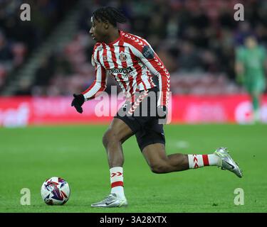 Romaine Mundle of Sunderland in action during the Everton v Sunderland ...