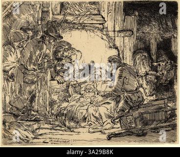 This etching from 1843 demonstrates Rembrandt's skill in capturing the ...