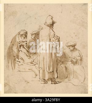 This study by Rembrandt depicts a scene of the twelve-year-old Christ ...